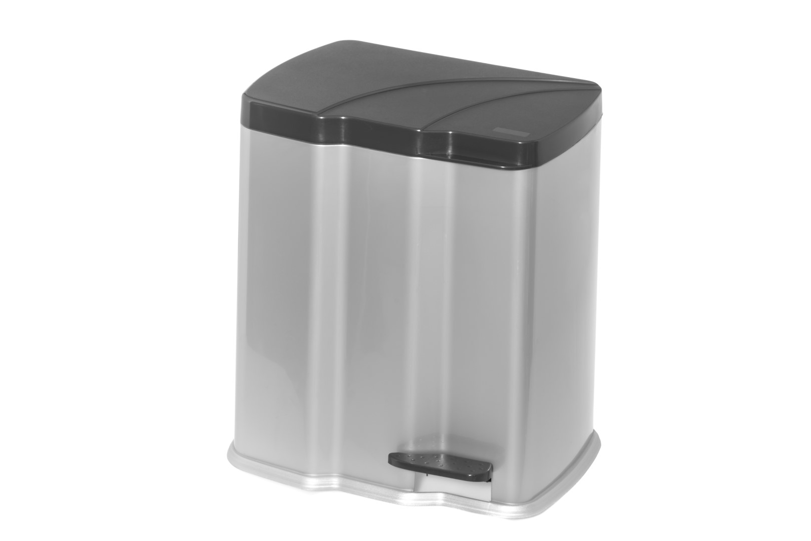 Roskakori 7L+15L polkimella Harmaa,2-osainen, korkeus 43cm - Toimistotukku Juntunen verkkokauppa